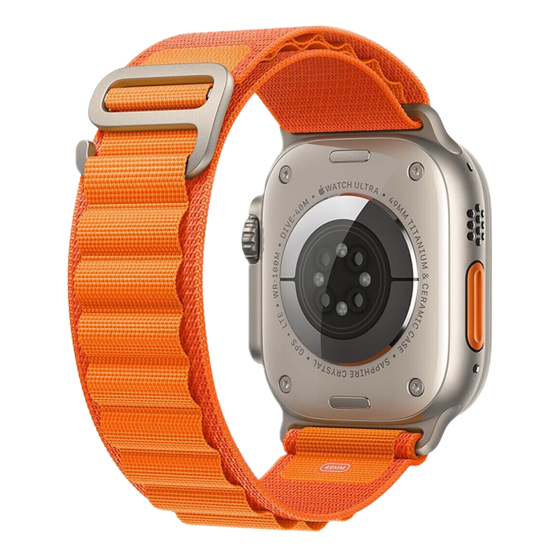 Apple Watch Ultra | Orange | Edelstahlgehäuse | Silber | 49mm | Medium ...
